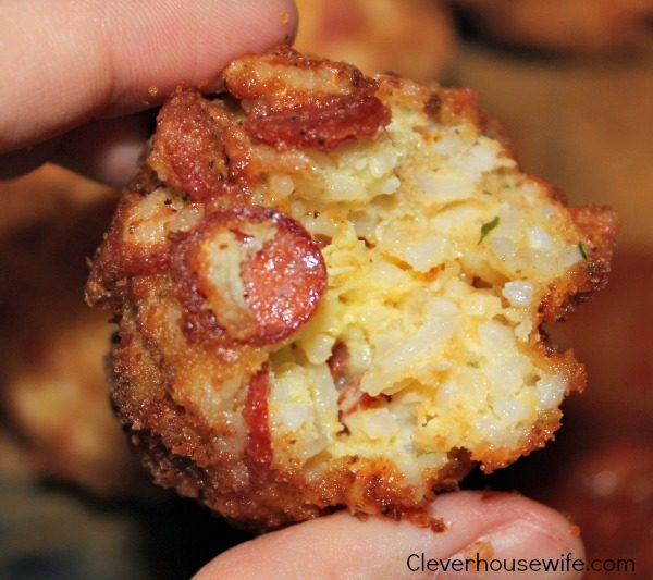 Ham and Pepperoni Rice Balls - Great Appetizers - Clever Housewife