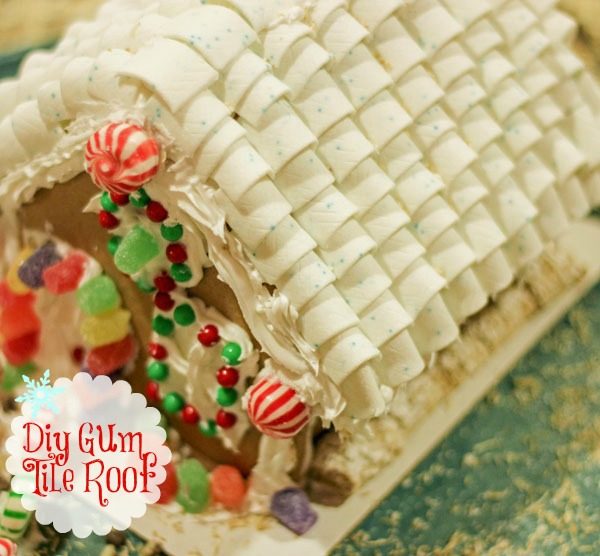 DIY Polar Ice Gum Gingerbread House Roof - Clever Housewife