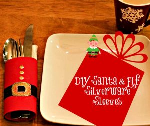 DIY Santa & Elf Silverware Sleeves - Clever Housewife