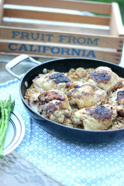 Creamy Risotto and Chicken Skillet - Clever Housewife