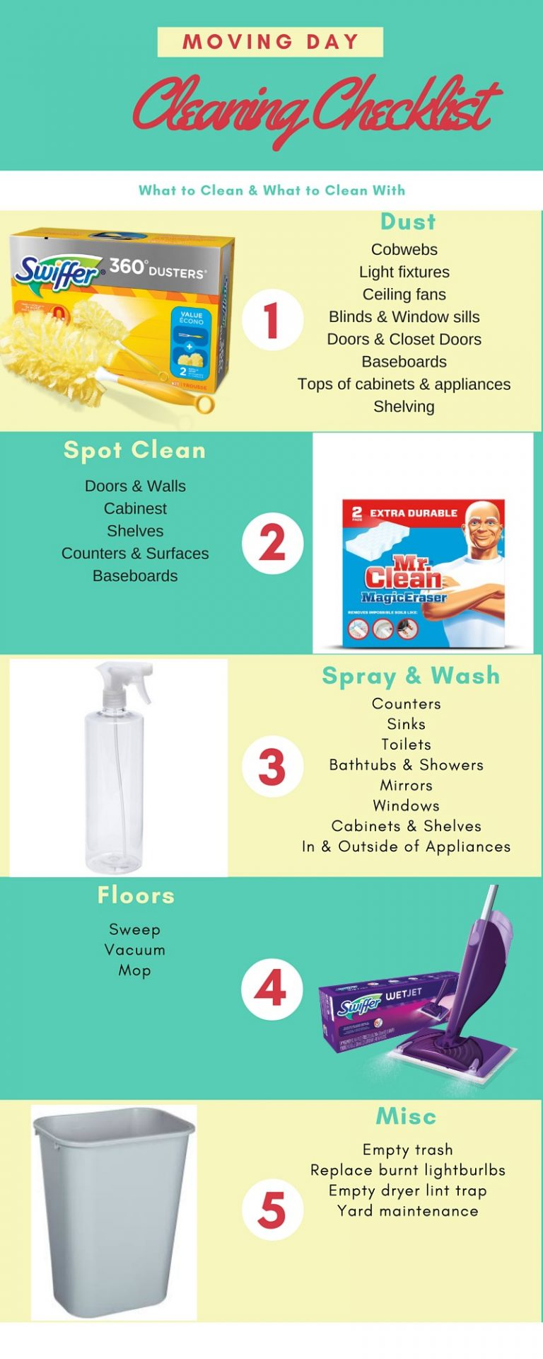 Cleaning Checklist for Moving Day - Clever Housewife
