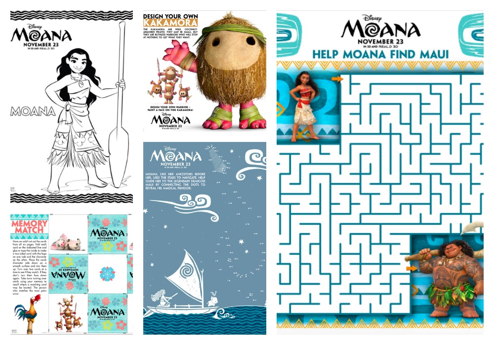 Free Printable Moana Activity Sheets and Coloring Pages - Clever Housewife