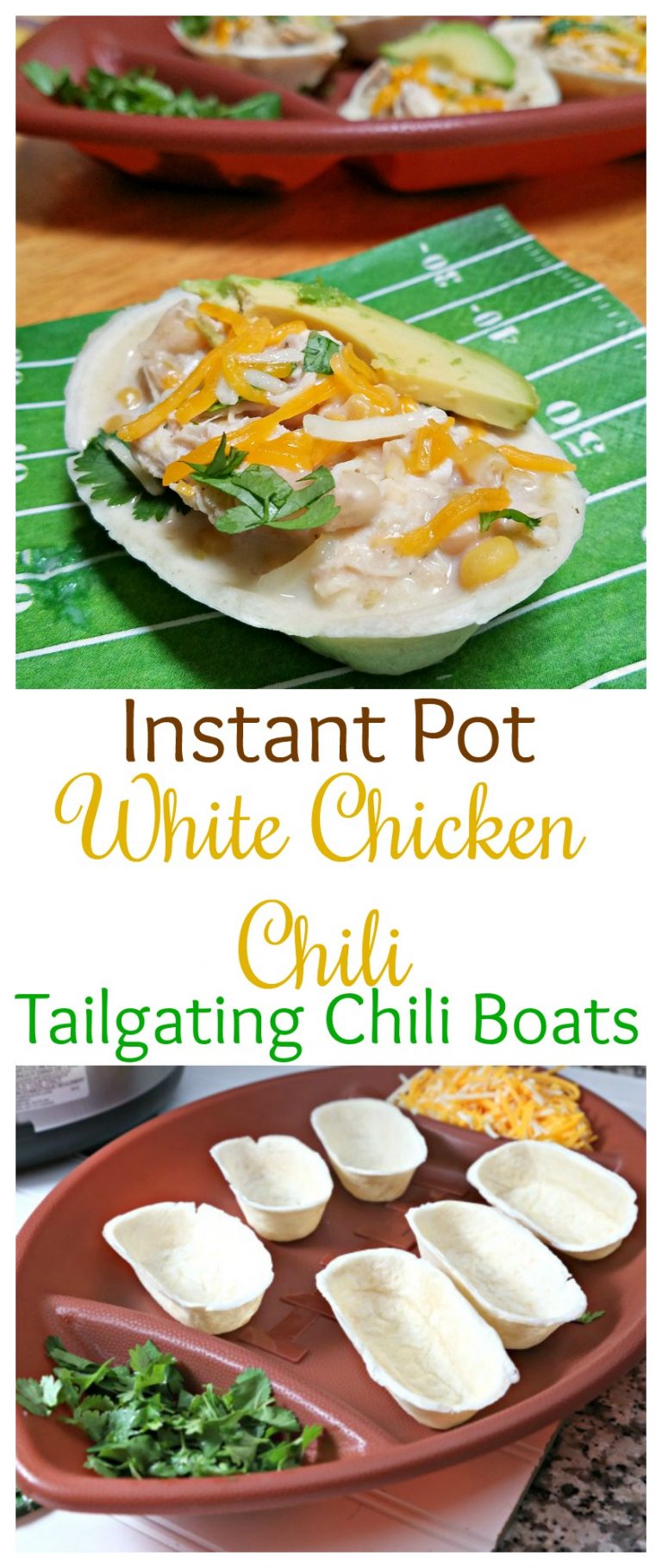 Instant Pot White Chicken Chili: Tailgating Chili Boats - Clever Housewife